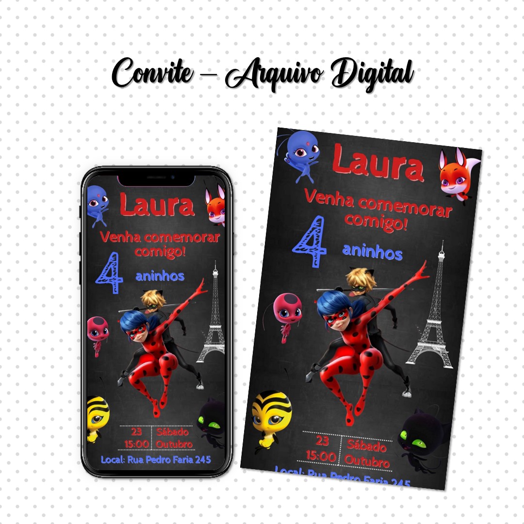 Convite Lady Bug 03 – Conviteria Premium