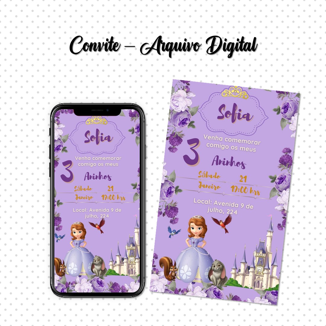 Convite Princesa Sofia 04 – Conviteria Premium