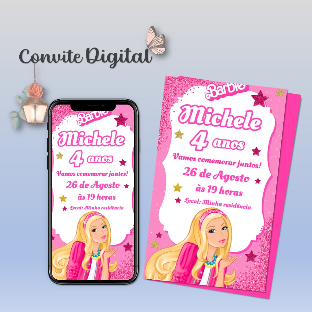 Convite Digital Barbie 07 – Conviteria Premium